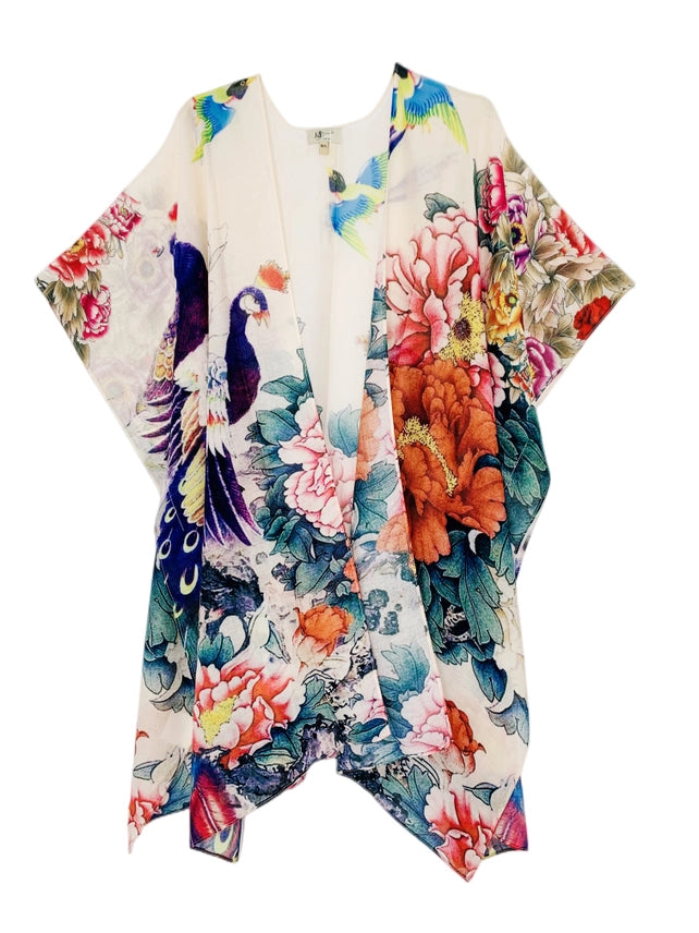 Multi Peony & Peacock Kimono – The Floral Fixx
