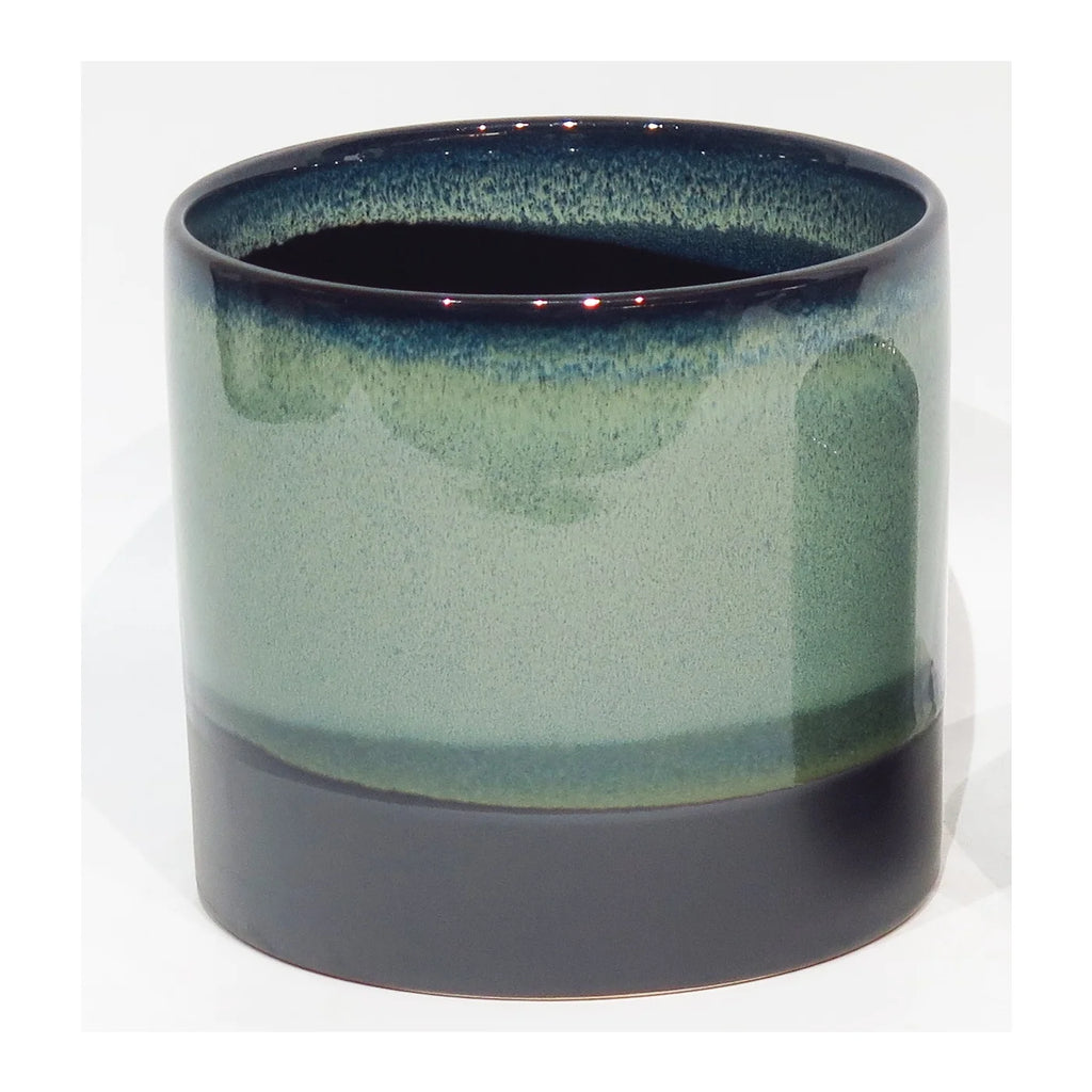 Large Ceramic Glazed Container - Blue and Black – The Floral Fixx